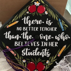 Embroidered Teachers Graduation Cap Topper Graduation Cap Decoration ...