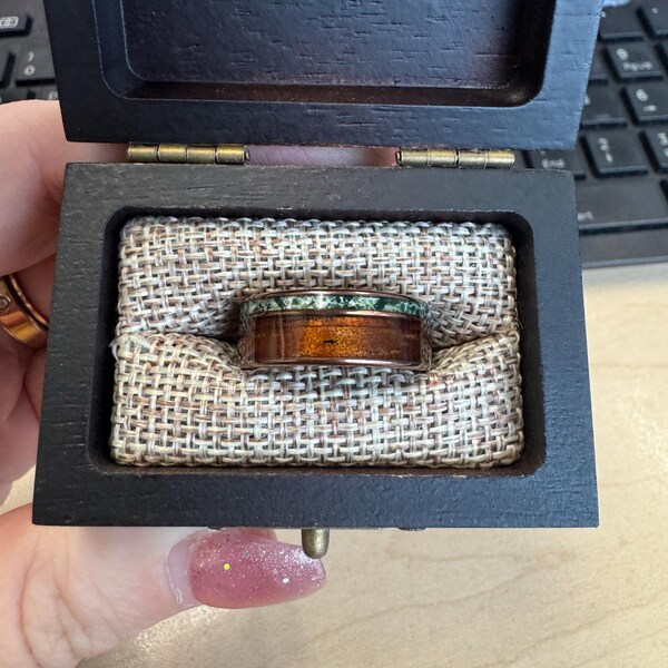 Matte Rose Gold Hammered Damascus Steel Ring Band 8mm Ring Men Wedding Ring Damascus Steel Ring ...