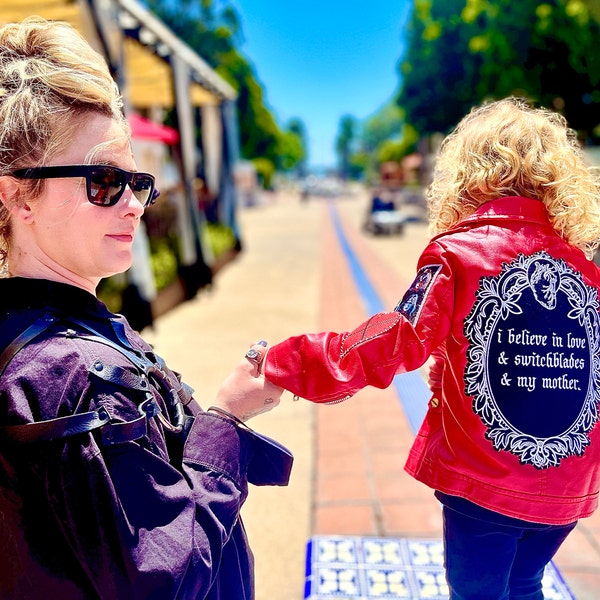 Large Embroidered Back Patch - ""love/switchblades/mother" - Etsy Canada