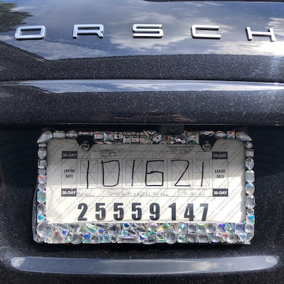 Chunky Rhinestone Bling License Plate Frame Mix AB CLEAR Crystal ...