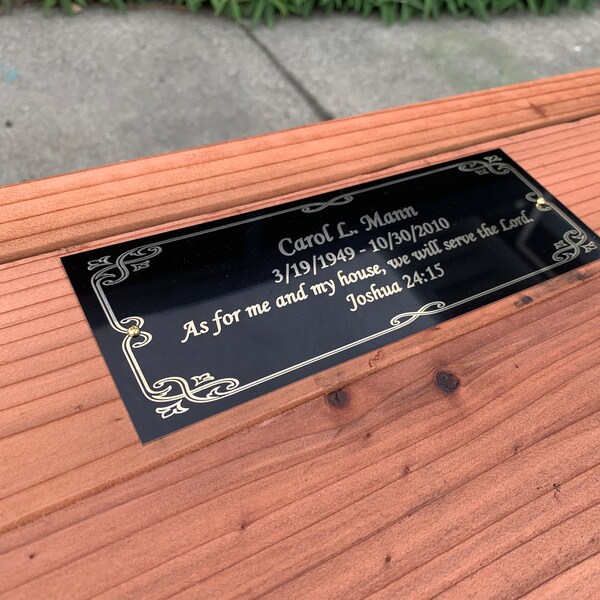 Beautifully Engraved Plaque, Plate, Name Plate, Bench Plate, Memorial ...
