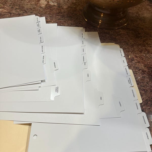 Custom Binder Divider Tabs With/without Three Hole Punch: Set of 5, Set ...