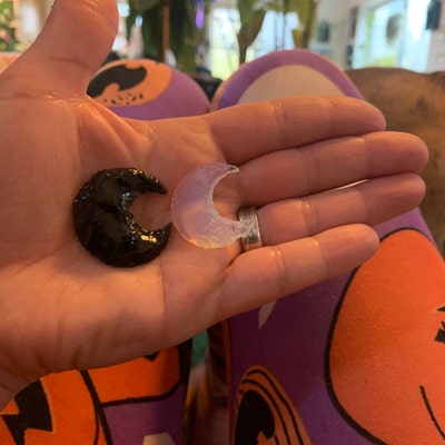 50 Pieces Opal Moonstone Opalite Moonstone Opal Crescent Moon Pocket ...