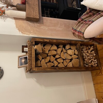 Chunky Rustic Indoor Wooden Log Store Multiple Sizes Available Firewood ...