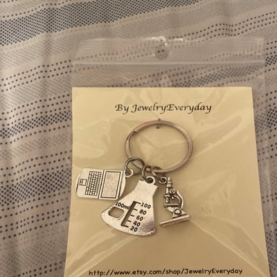 Science Lab Keychain Laboratory Keychain Chemistry - Etsy