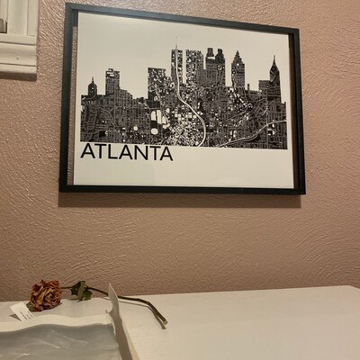 Truist Park, the Battery, Atlanta Map Map Art, Atlanta Art - Etsy