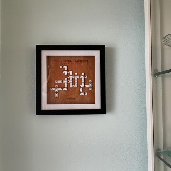 Personalised Scrabble Family Names Frame, Mothers Day Presents Scrabble ...