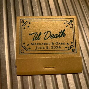 Custom Matchbooks 'til Death Matchbook Wedding Favor, Wedding Matches ...