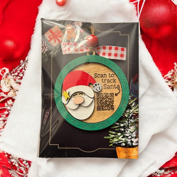 Santa Tracker Christmas Ornament SVG File | Laser Cut File | Santa ...