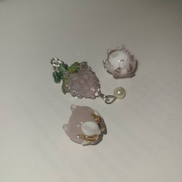 THE MAGIC LIGHT Roses Glass Beads, 12mm Special Formula Dichroic Glass ...