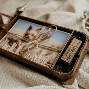 Natural Oak Solid Wood USB Box With Natural Oak USB Drive - Etsy