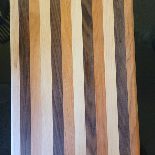 Handmade Multi-wood Maple, Cherry, Walnut Cutting and Serving Boards ...
