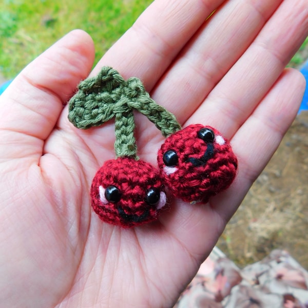 Mini Cherries Crochet Amigurumi Pattern, Cherry, Small, Tiny, Little ...
