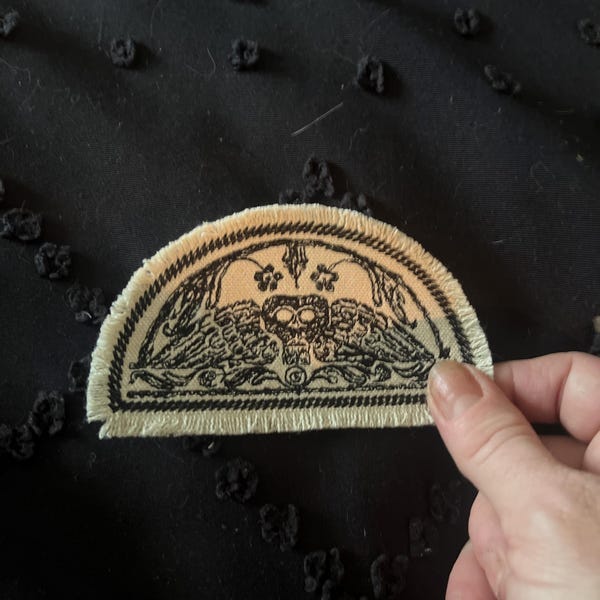 Winged Skull Grave - Cemetery - Tombstone Back Patch Embroidered Patch ...
