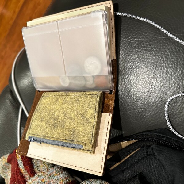 Custom Size Traveler's Notebook Wallet Insert - Felt Zip up Pouch Card ...