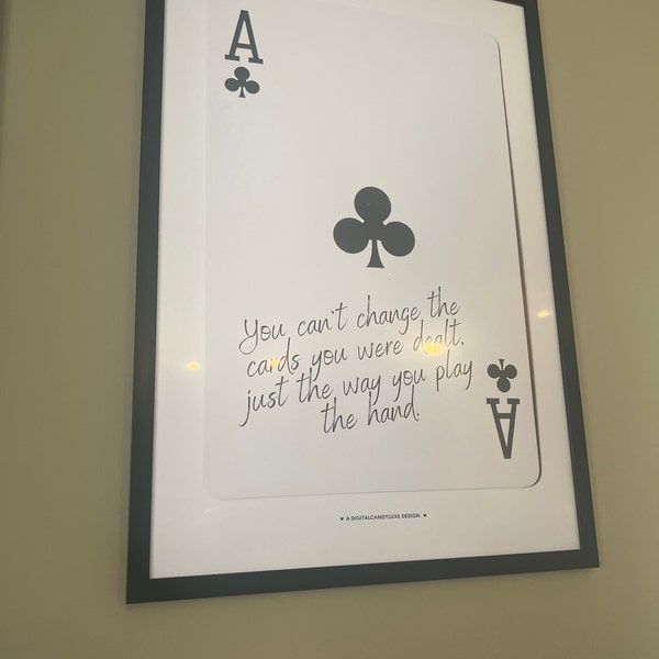 Playing Card Print Trendy Wall Art Prints Retro Bar Cart Decor Preppy ...