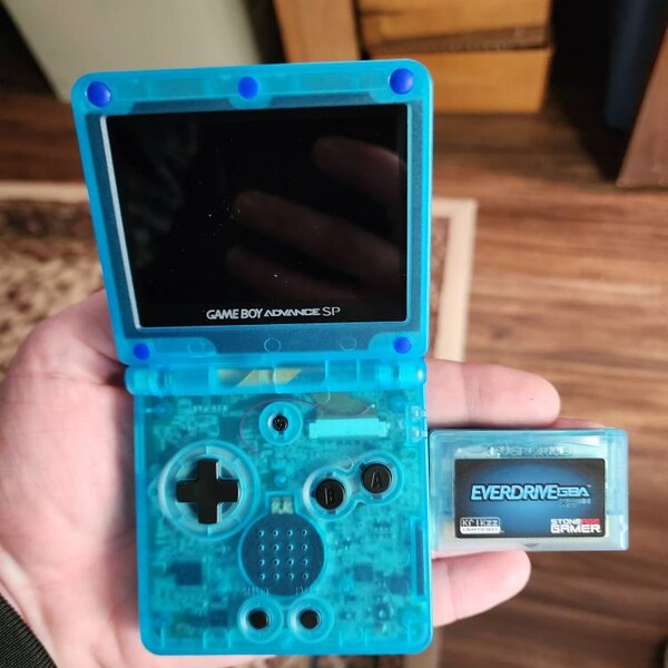Gameboy Advance SP Transparent Clear Sky Blue IPS V2 Screen Mod - Etsy