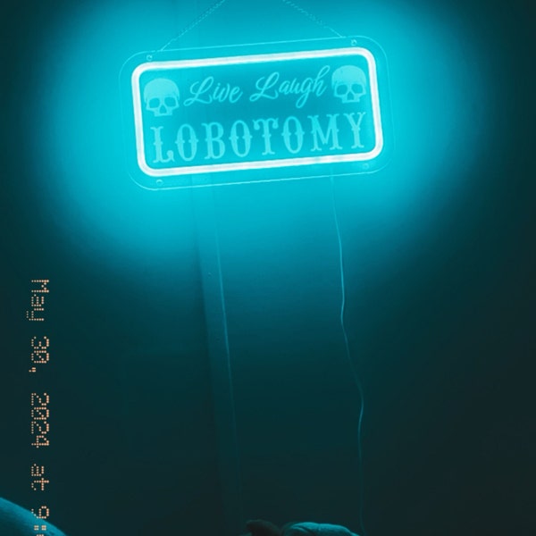 Live Laugh Lobotomy Neon Sign, Halloween Neon Sign, Gothic Home Decor ...