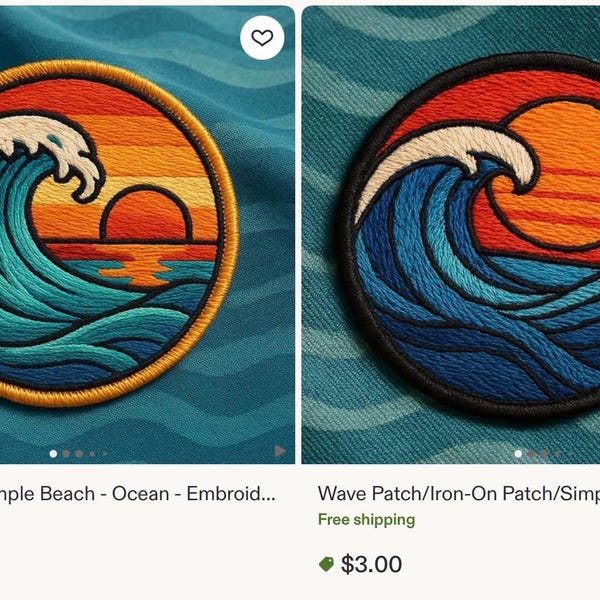 Ocean Wave Patch/iron on Patch/simple Beach Gift/coconut Girl Fun ...