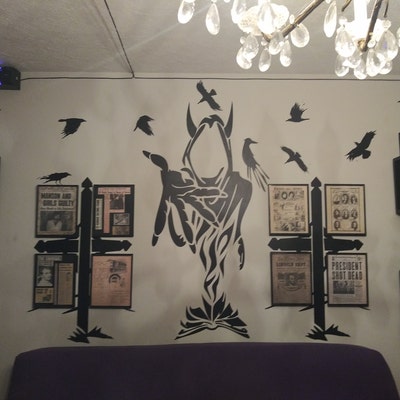 Black Crows Wall Decal Nature Wall Decal, Crow Art, Flying Bird Art ...