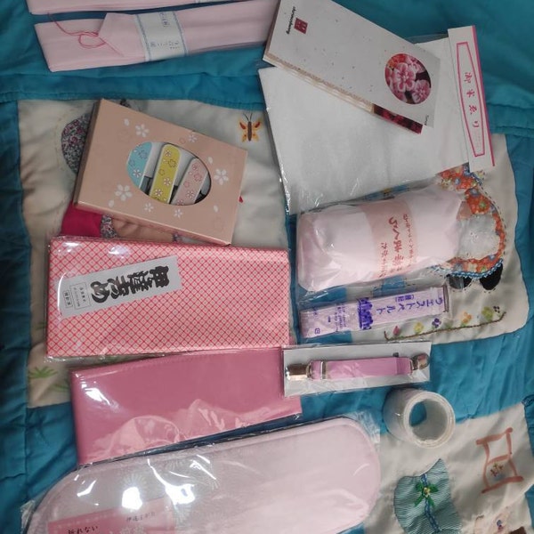 Sale! 11 Items Starters Kimono Kitsuke Set Japanese Kimono Dressing ...