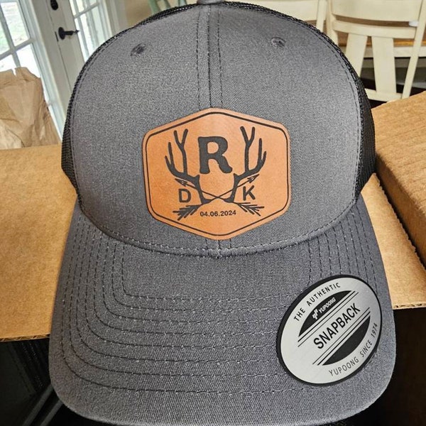 Custom Leather Patch Hats, Logo Hats, Laser Engraved Leather Patch ...