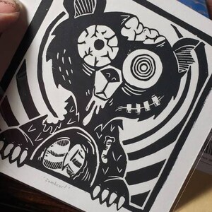 Vampire Bat Linocut Print From My 'horror High' - Etsy UK