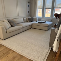Cozy Beige Wool Rug With Custom Options - Handwoven Chunky Loop Style ...