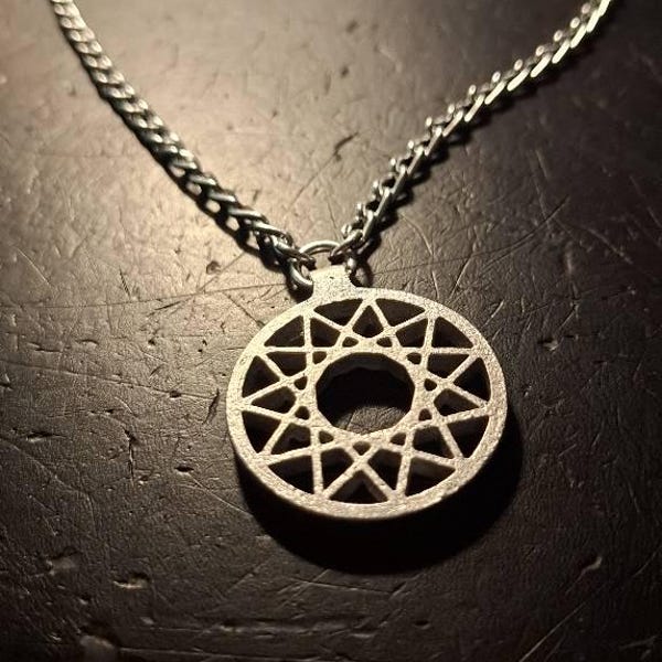 Large Silver Necronomicon Gate Sigil Necklace , Gate of Yog-sohoth ...