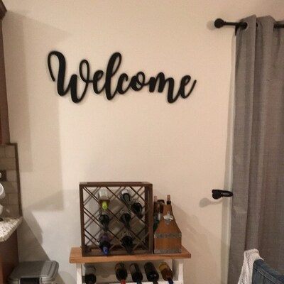 Welcome Word Cutout Wooden Letters Welcome Sign - Etsy