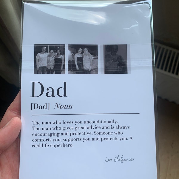 Personalised Dad Definition Photo Collage, Father’s Day Gift, Custom ...