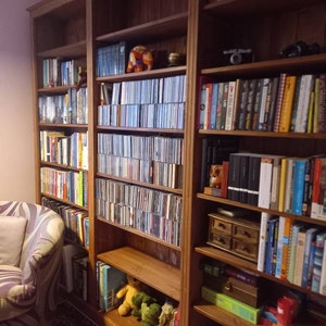 Solid Pine 8ft Tall Bookcase, Adjustable Display heavy Duty Library ...