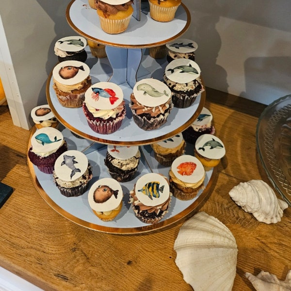 Edible Whale Cupcake Toppers, Whale Toppers, Under the Sea Cupcake ...