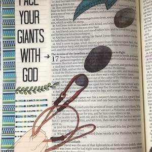 David and Goliath, Stones, Bible Journaling, Traceable, Printable ...