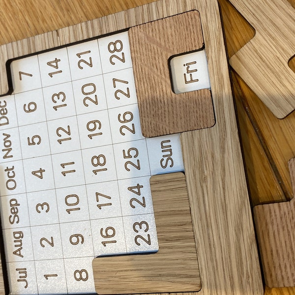 Daily Calendar With Weekdays Puzzle | Infinite Puzzle | Gift for Puzzle ...