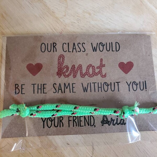 Knot Valentines, PRINTED Friendship Bracelet Valentine's Day Cards for ...