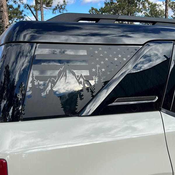 Distressed American Flag Rear Window Decals Fit Ford Bronco 6g Hardtop ...