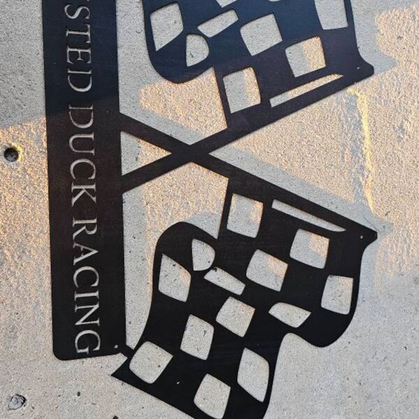 Custom Checkered Flag Racing Sign, Checkered Flag Monogram ...