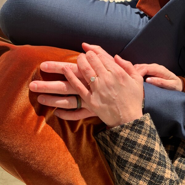 Non Conductive Ring, Black Ceramic and Silver Glass Fiber Wedding Ring ...