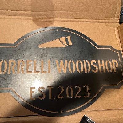 Personalized Woodshop Metal Sign Vintage Workshop Wall Art Custom Metal ...