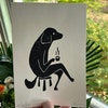 Linolschnitt "dog & bean" Linoldruck - Etsy.de