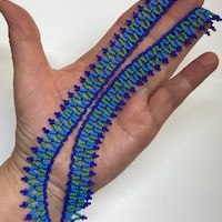 Netted Seed Bead Necklace Patterns Beaded Netting Pattern - Etsy