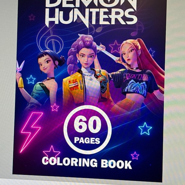 KPOP Demon Hunters Coloring Book | 60 Pages Anime Girl | A4 PDF Instant ...