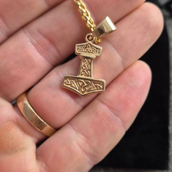 Solid, Gold, 14k, Yellow, Cross, Ragnar, Ragnars Cross, Pendant, Amulet ...