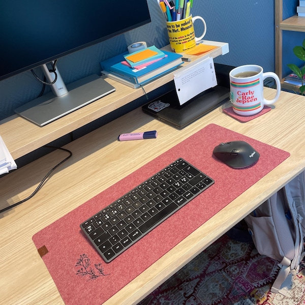 Felt Desk Pad, Custom Felt Desk Mat, Office Desk Accessories, Large ...