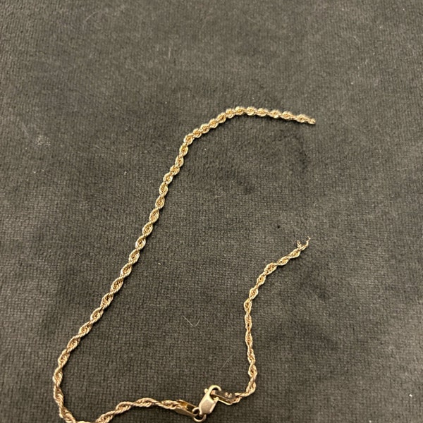10k Real Gold Rope Chain Bracelet, Twisted Real Gold Chain Bracelet ...