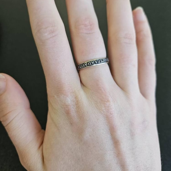 Womens per Aspera Ad Astra Ring - Through Hardships to the Stars ...