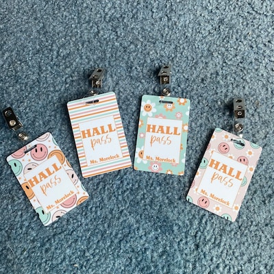 Retro Groovy Smiley Acrylic Classroom Hall Passes - Etsy