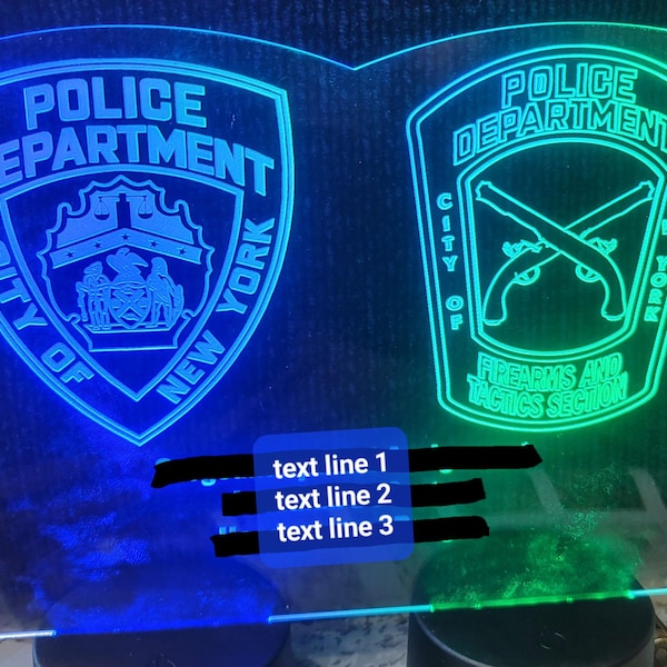 NYPD Police Proud Family Gift Light - Engraved Acrylic Color Changing ...
