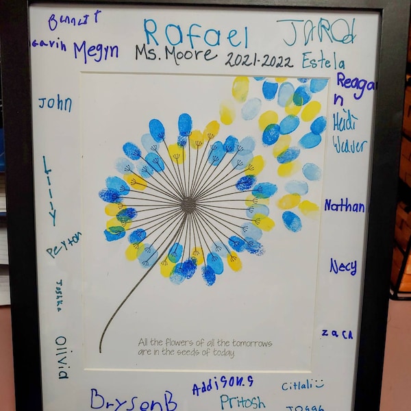 Dandelion Fingerprint Art, Fingerprint Craft, Dandelion Kids Craft ...